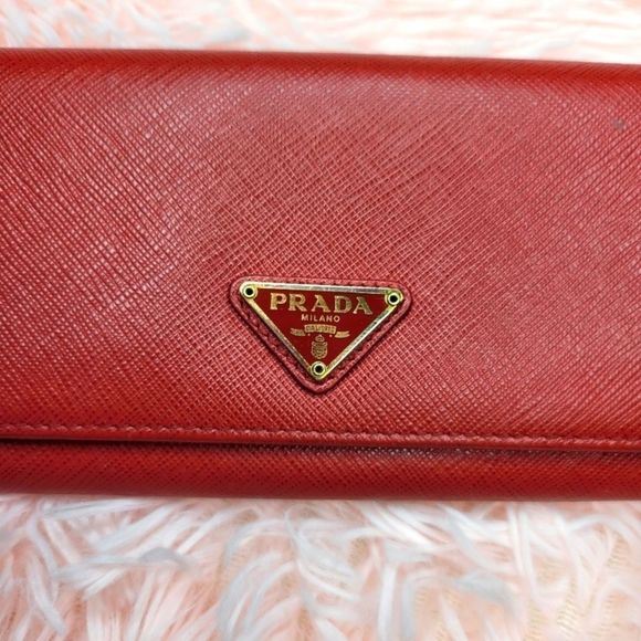 Prada | Bags | Prada Silver Logo Plaque Fold | Poshmark